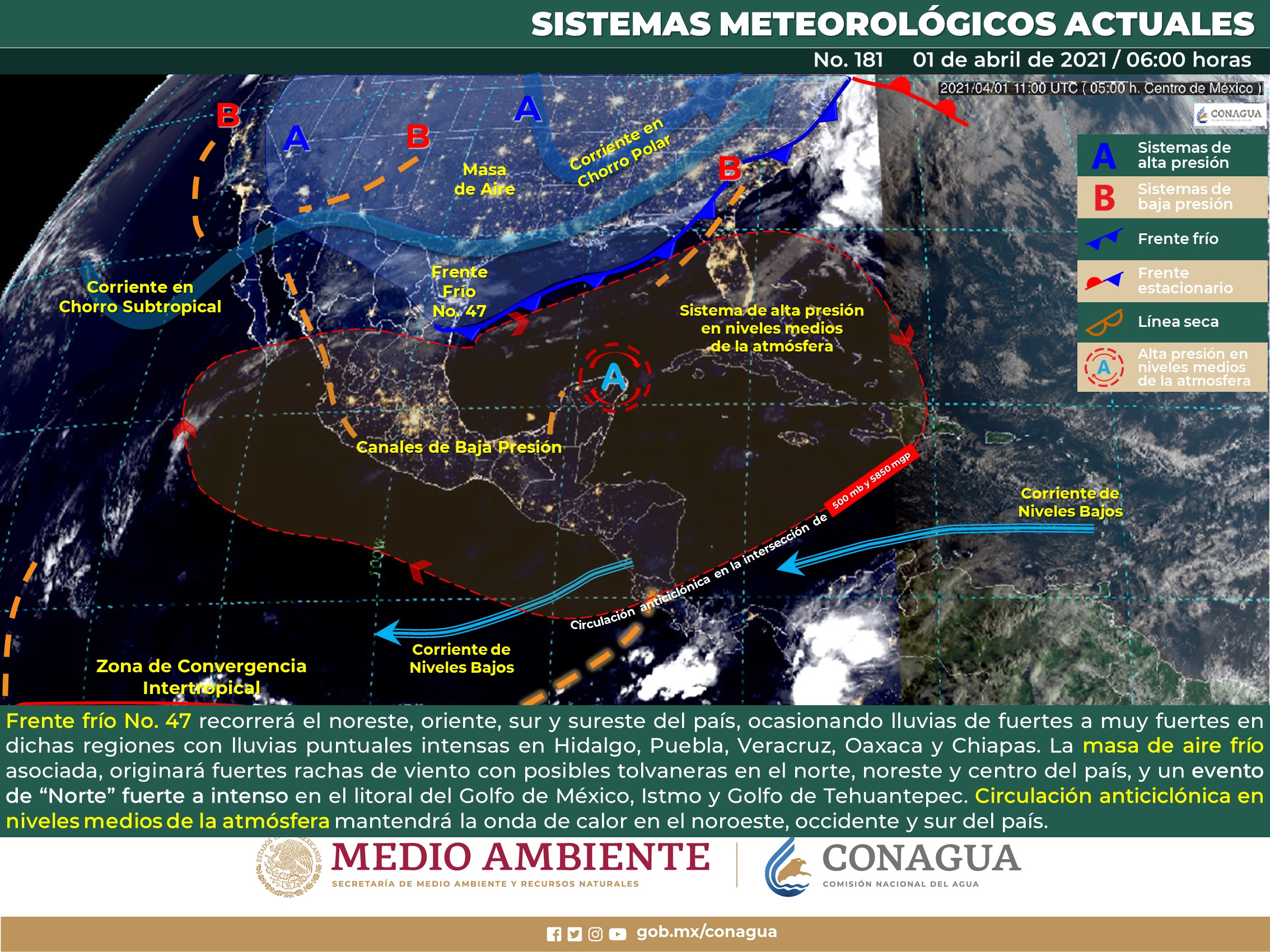 El Frente Frío No 47 Y Su Masa De Aire Frío Ocasionarán Lluvias