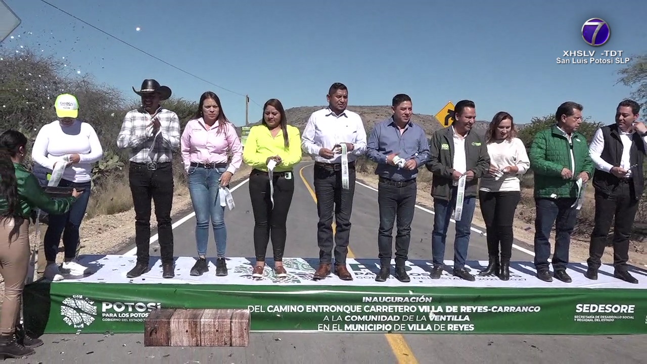Entronque carretero inaugurando en Villa de Reyes - Canal 7 SLP - 2024